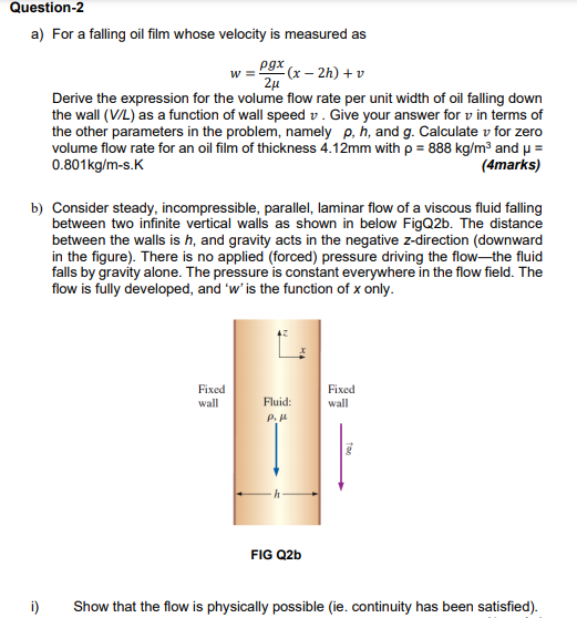 Solved ii) Use the Navier-Stokes equations to obtain the | Chegg.com