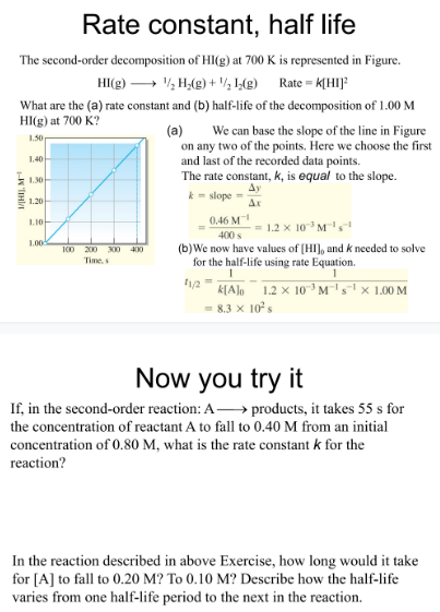 Solved Rate constant, half life The second-order | Chegg.com