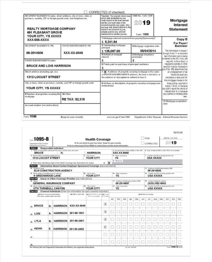Taxpayer Information Taxpayer name: Taxpayer SSN: | Chegg.com