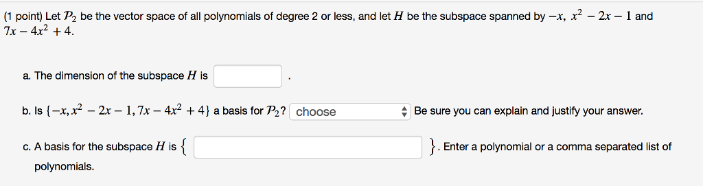 Solved (1 point) Let T, be the vector space of all | Chegg.com