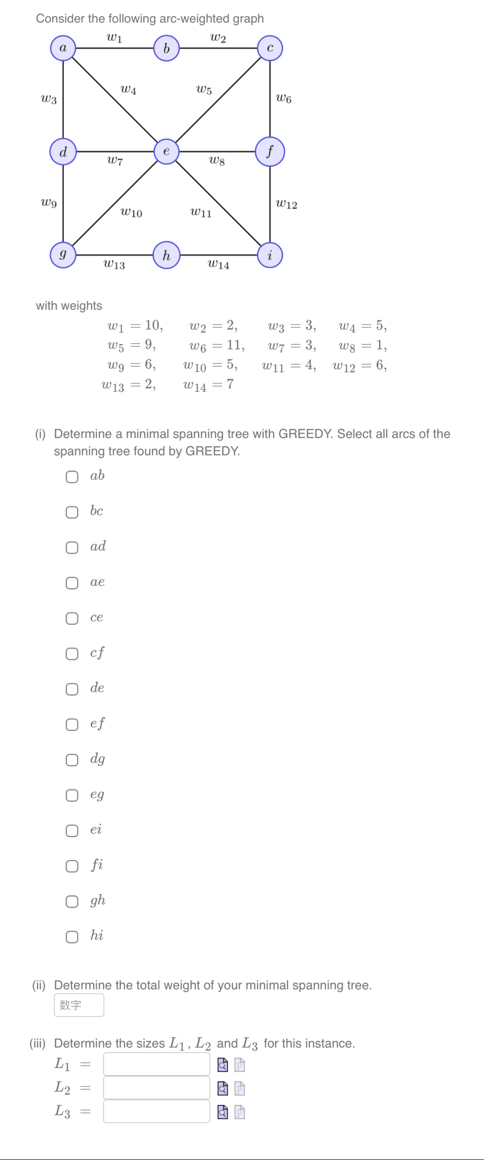 Solved Consider the following arc-weighted graph with | Chegg.com