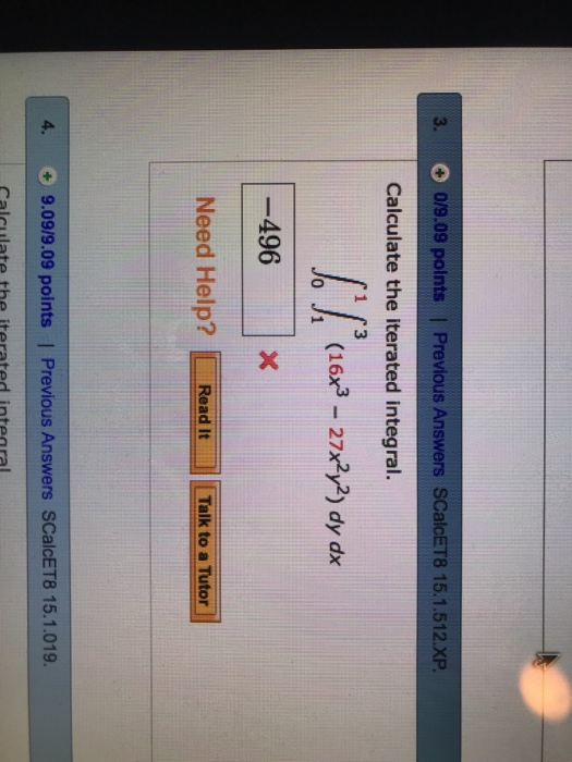 Solved 3. 0/9.09 points | Previous Answers SCalcET8 | Chegg.com