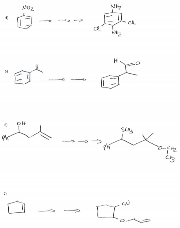 Solved Write the Synthesis Sequence to obtain the products | Chegg.com