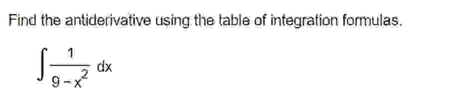 Solved Find the antiderivative using the table of | Chegg.com