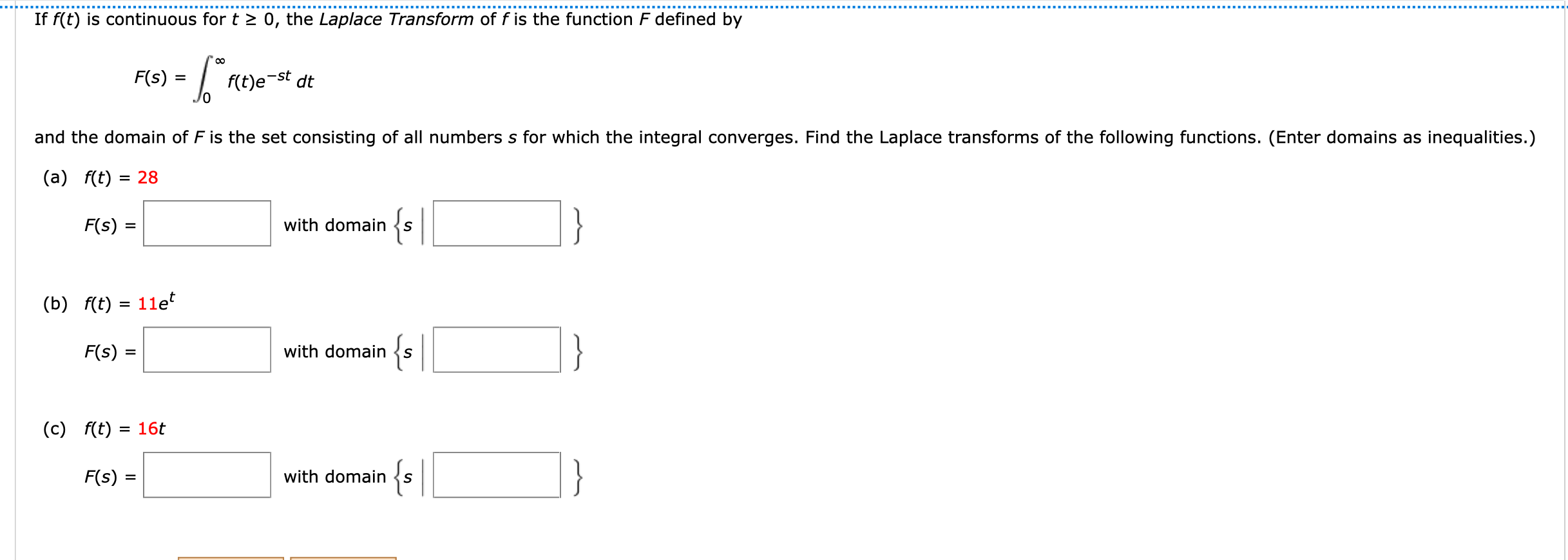 Solved If f(t) is continuous for t≥0, the Laplace Transform | Chegg.com