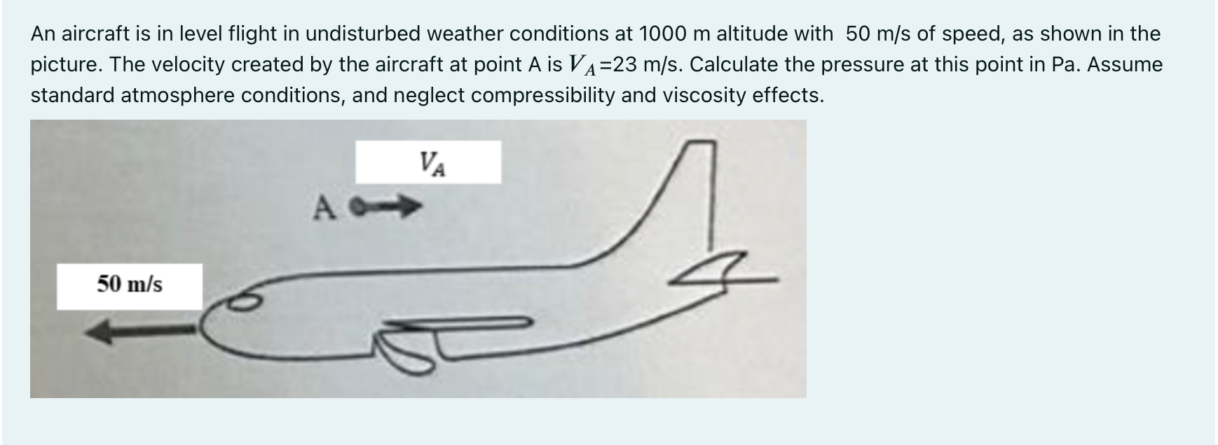 Solved An aircraft is in level flight in undisturbed weather | Chegg.com