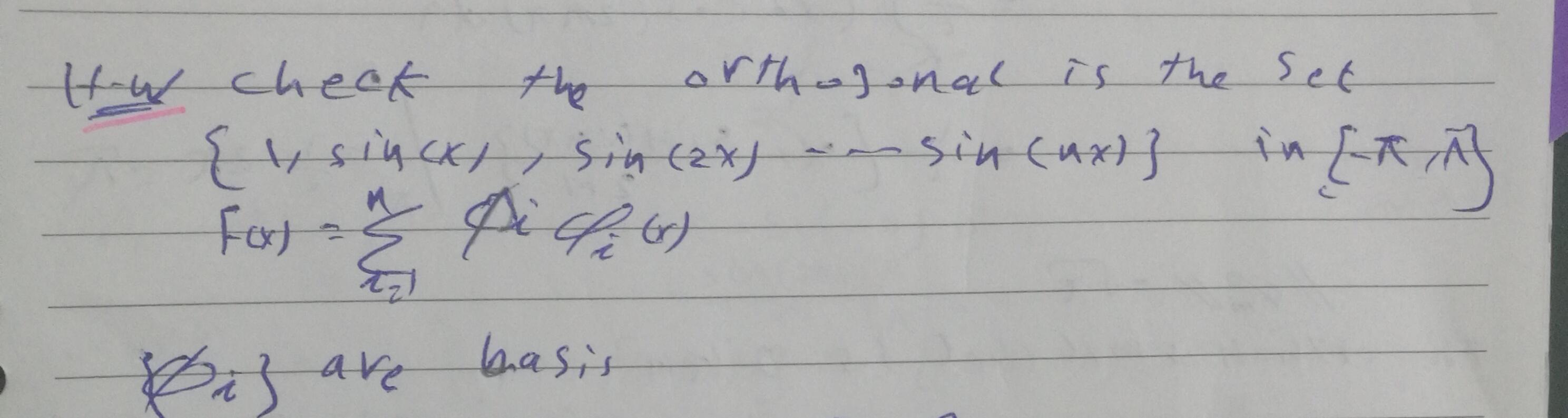 Solved the How check orthogonal is the set { y sincas, sin | Chegg.com