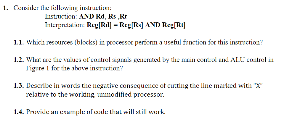 Solved 1. Consider the following instruction: Instruction: | Chegg.com