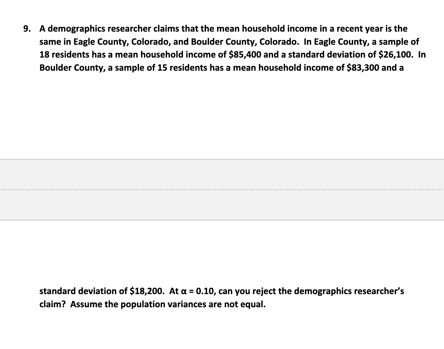 Solved 9. A demographics researcher claims that the mean | Chegg.com