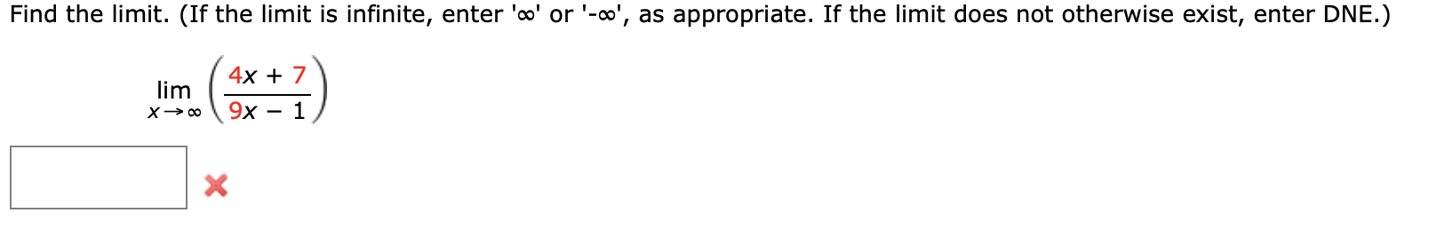 Solved Find the limit. (If the limit is infinite, enter ' ∞ | Chegg.com