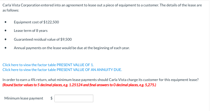 Solved Carla Vista Corporation entered into an agreement to | Chegg.com