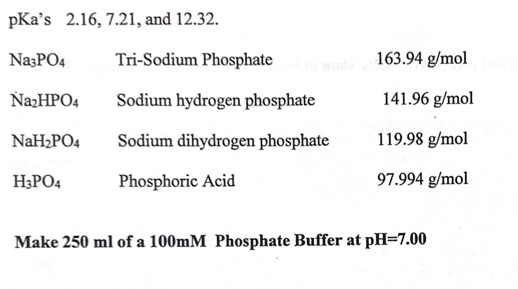 Solved pKa's 2.16, 7.21, and 12.32. NasPO4 Tri-Sodium | Chegg.com