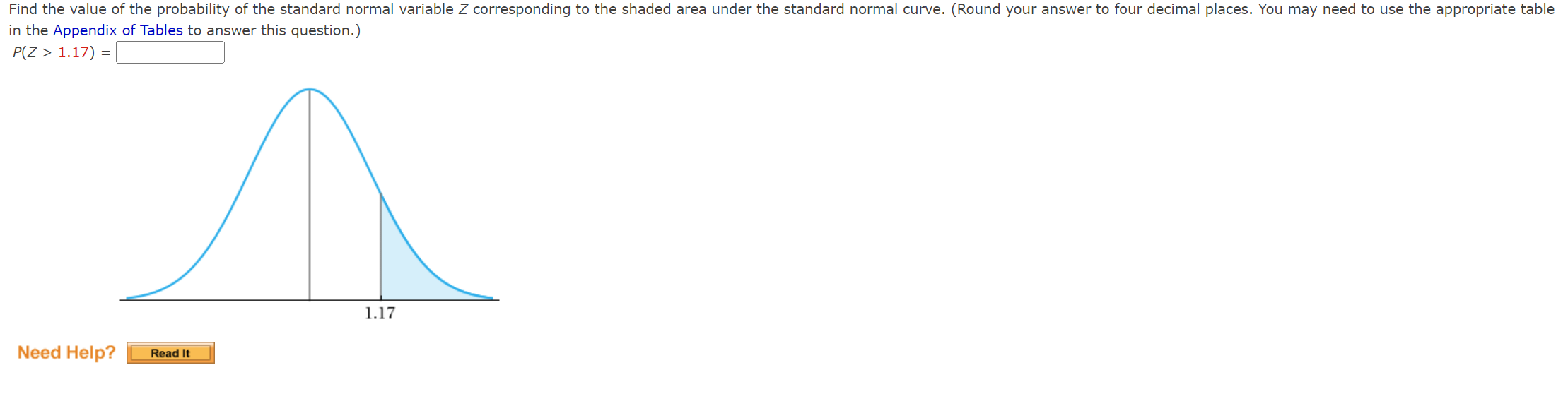 Solved P(Z>1.17)= | Chegg.com