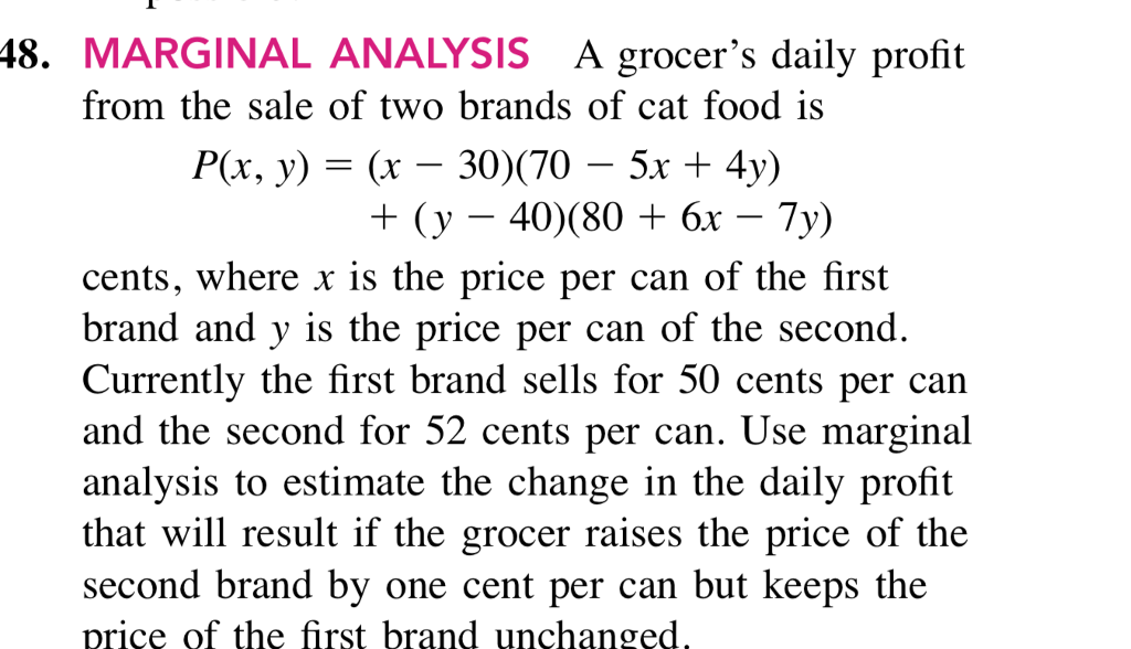 Solved 48. MARGINAL ANALYSIS A grocer's daily profit from | Chegg.com