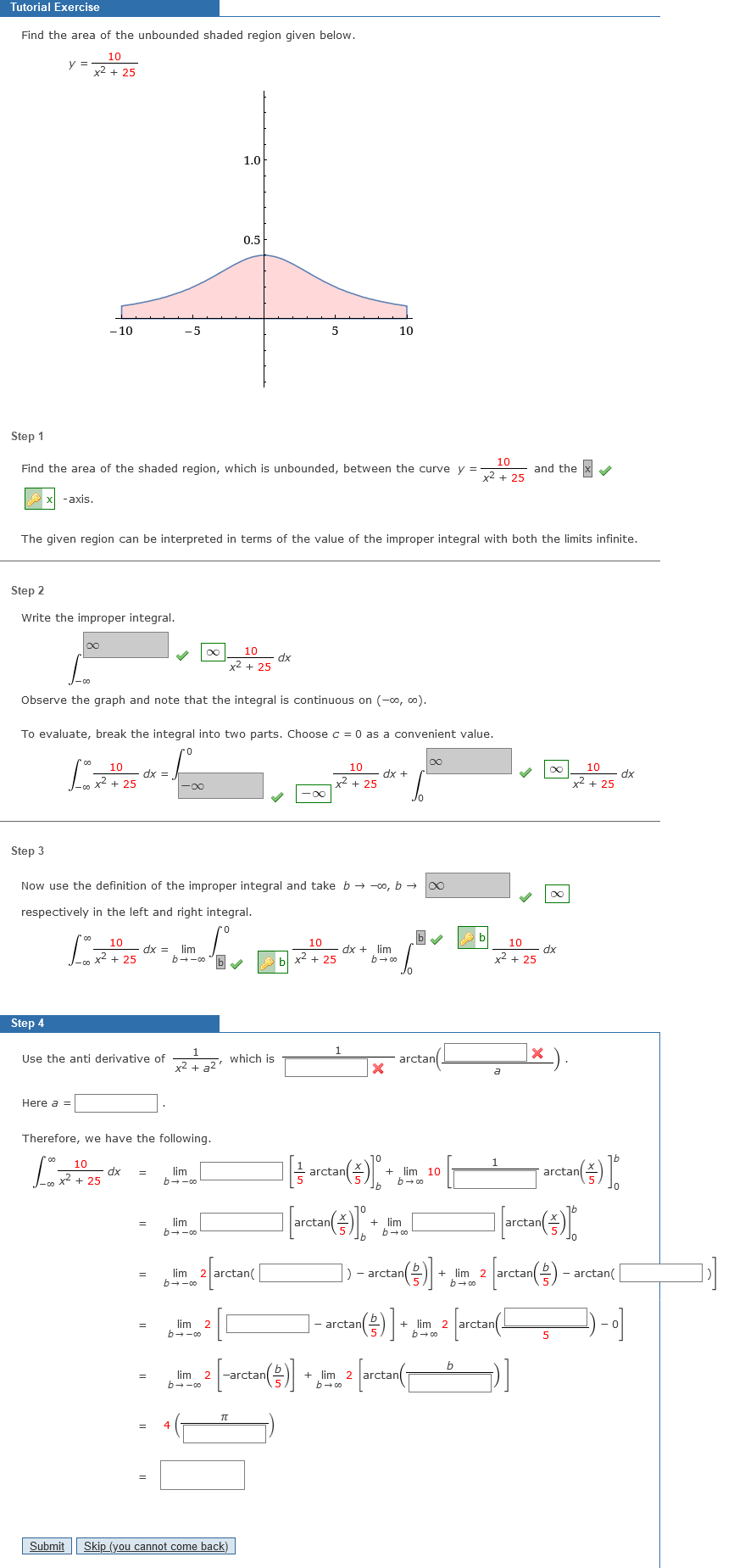 Solved Tutorial Exercise Find the area of the unbounded | Chegg.com
