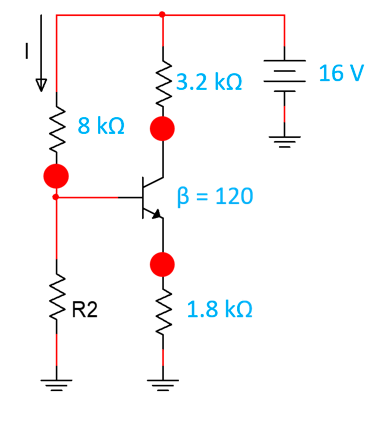 For the BJT transistor circuit shown, use R2 = 1.X | Chegg.com