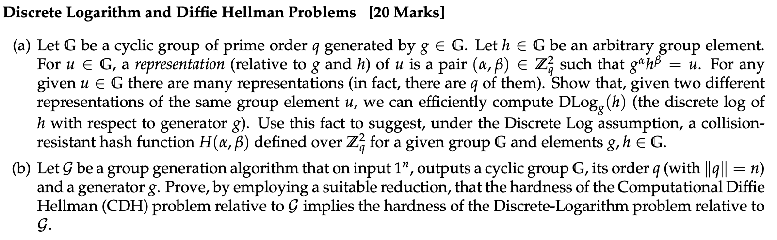 Solved Discrete Logarithm And Diffie Hellman Problems [20