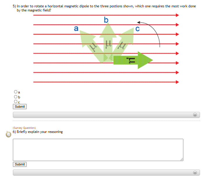Solved 1) Three different orientations of a magnetic dipole | Chegg.com