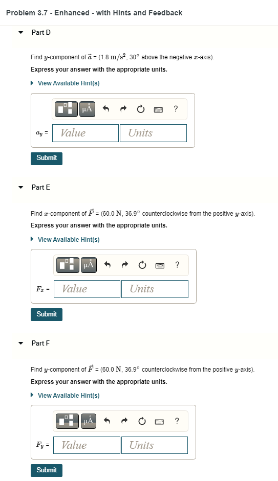 Solved Problem 3.7 - Enhanced - with Hints and Feedback Part | Chegg.com