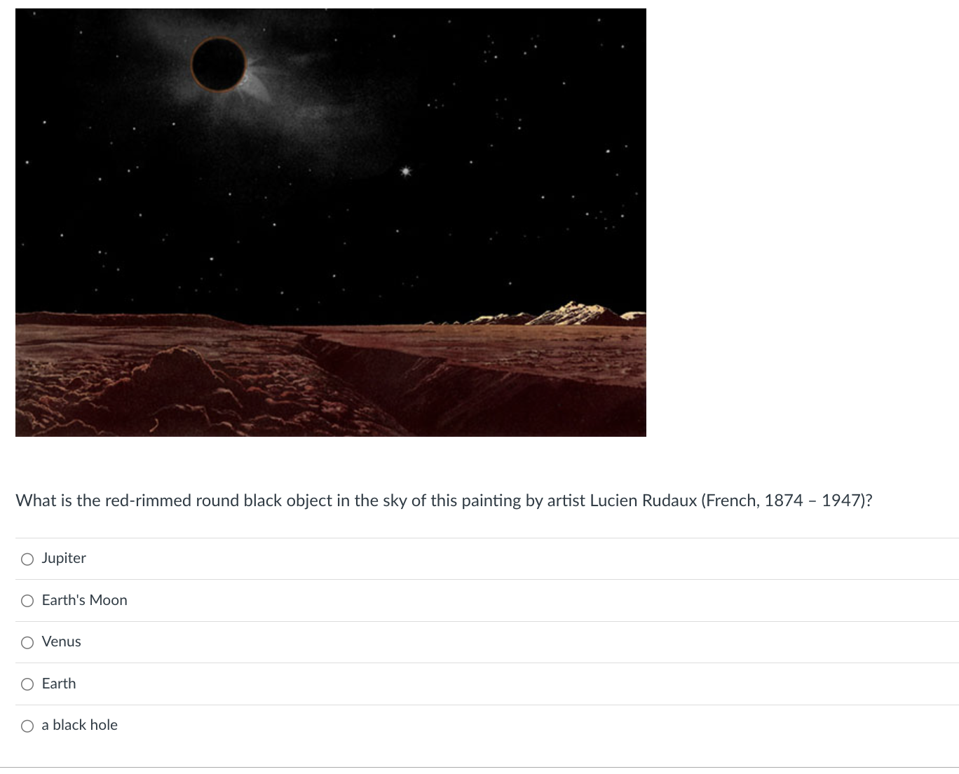 Solved What is the red-rimmed round black object in the sky | Chegg.com