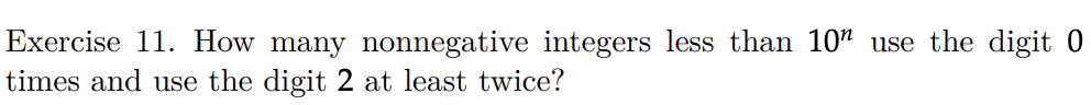 Solved Exercise 11. ﻿How many nonnegative integers less than | Chegg.com
