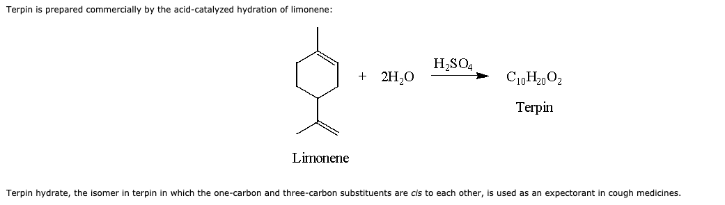Solved Terpin is prepared commercially by the acid-catalyzed | Chegg.com