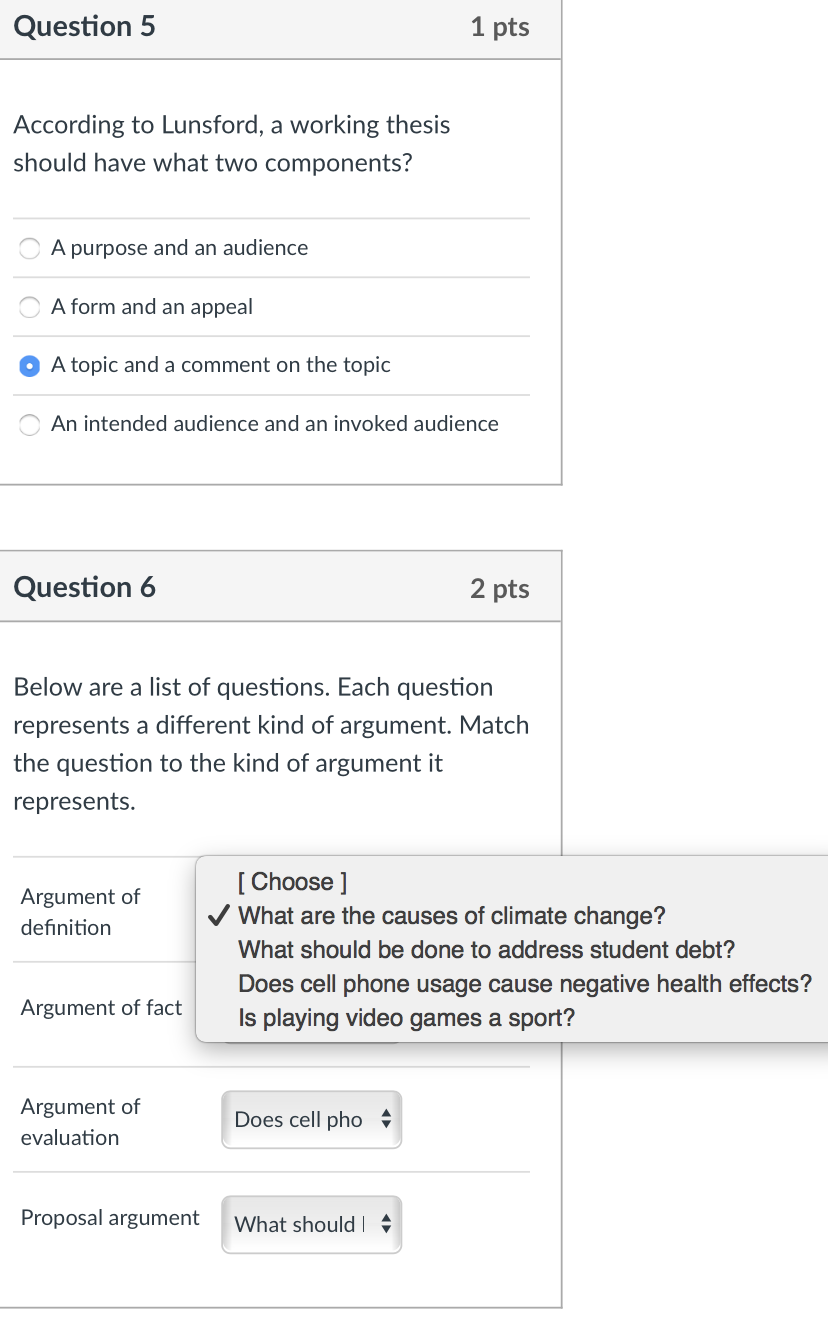 Solved Question 5 1 pts According to Lunsford, a working | Chegg.com