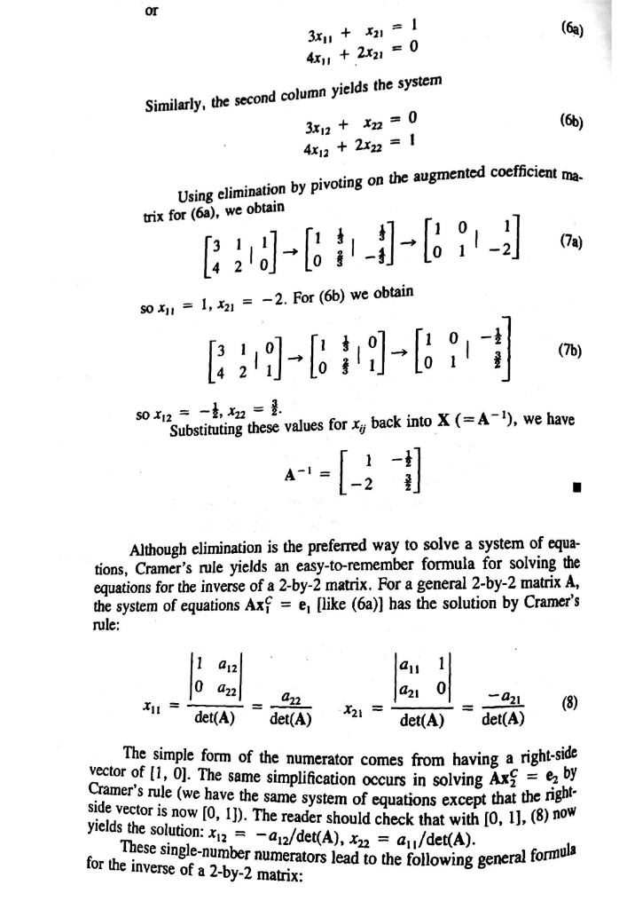 Solved Example 1. Matrices with and Without Inverses (i) | Chegg.com