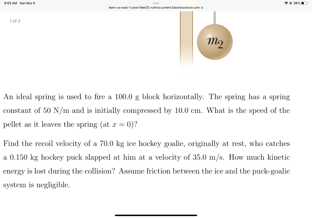 Solved An ideal spring is used to fire a 100.0 g block | Chegg.com