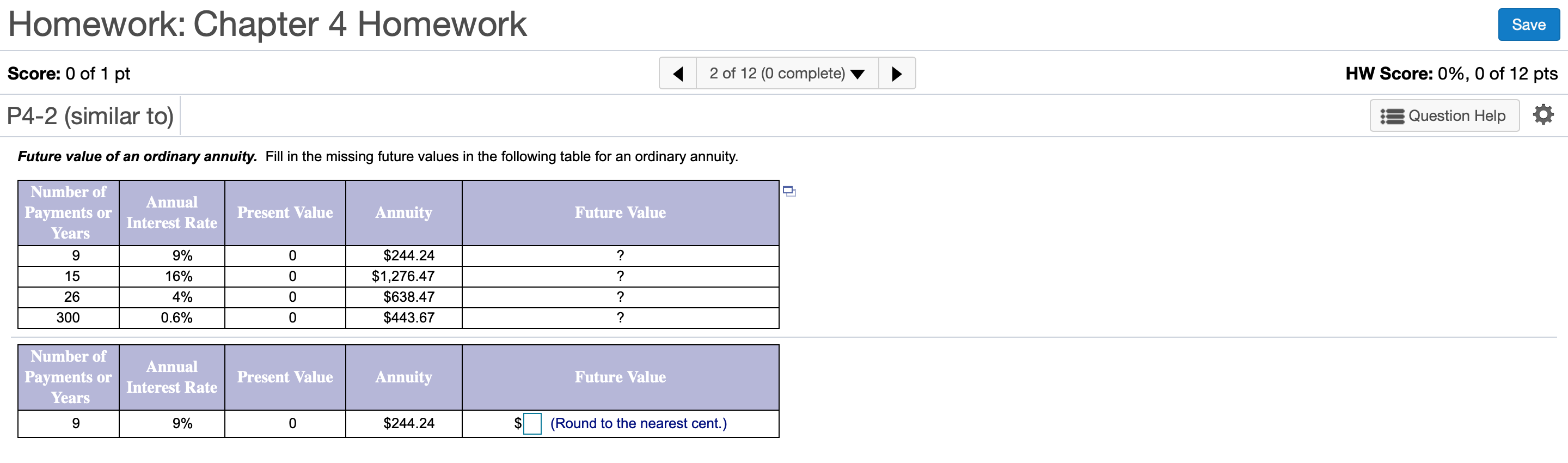 Solved Homework: Chapter 4 Homework Save Score: 0 of 1 pt 2 | Chegg.com Solved Homework: Chapter 4 Homework Save Score: 0 of 1 pt 2 | Chegg.com
