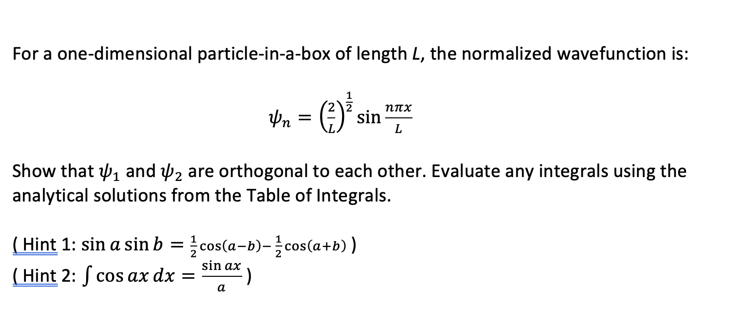 Solved For a one-dimensional particle-in-a-box of length L, | Chegg.com