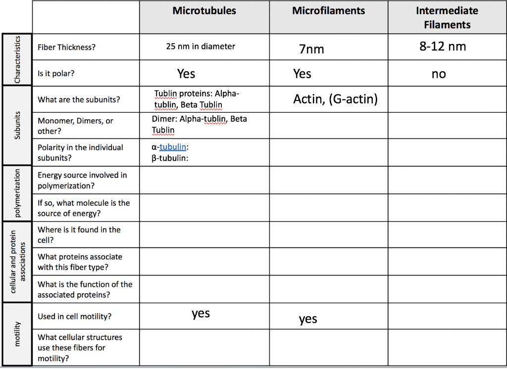 Solved Microtubules Microfilaments Intermediate Filaments | Chegg.com