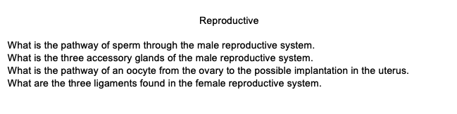 Solved Reproductive What is the pathway of sperm through the | Chegg.com