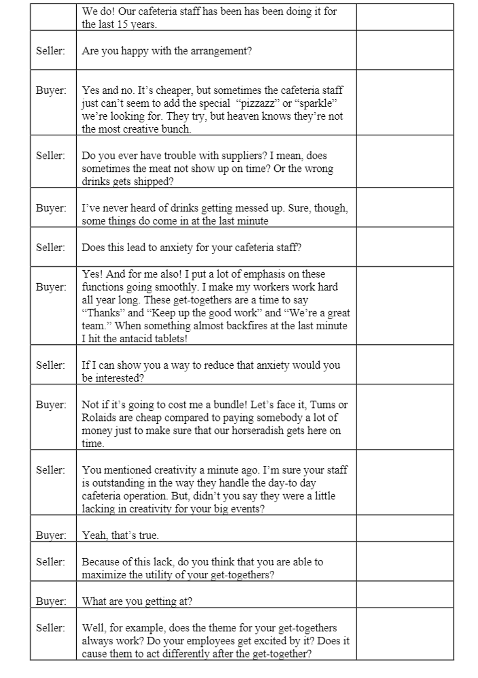 Solved Read through the following sales call transcript | Chegg.com