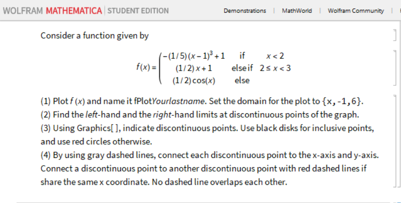 WOLFRAM MATHEMATICA STUDENT EDITION Demonstrations | Chegg.com