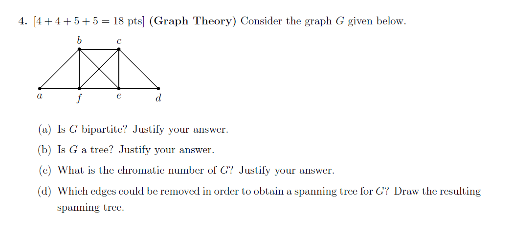 Solved Discrete Mathematics Graph Theory Consider The Graph 1054