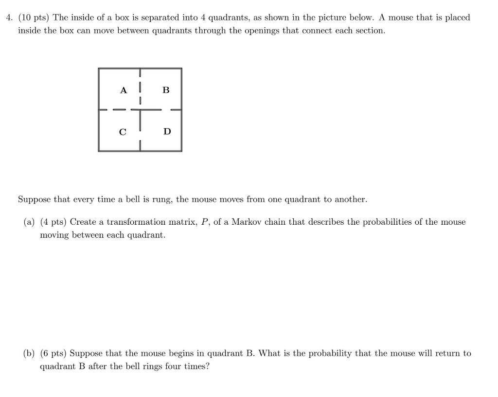 The inside of a box is separated into 4 quadrants, as | Chegg.com
