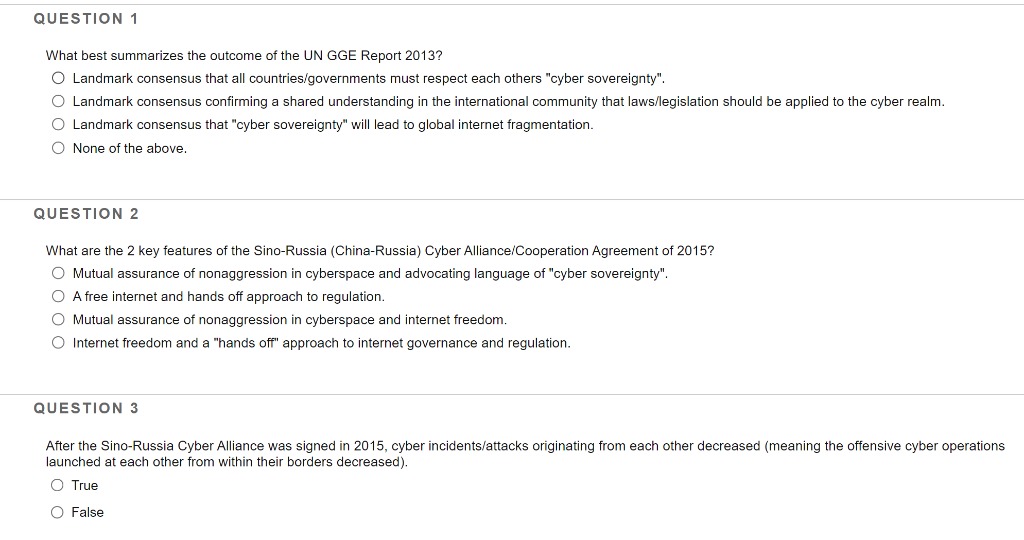 Solved QUESTION 1 What best summarizes the outcome of the UN | Chegg.com