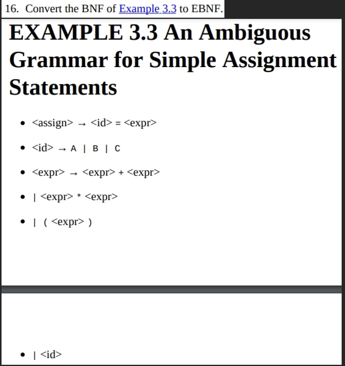 Solved See image - ﻿BNF to EBNFDO NOT USE CHAT GPT OR I WILL | Chegg.com