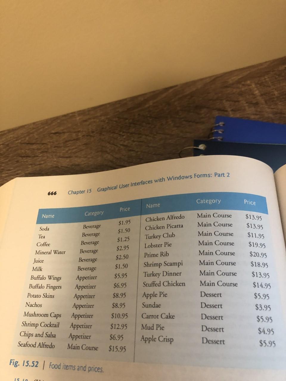 C# Restaurant Bill Calculator Chapter 15, Exercise | Chegg.com