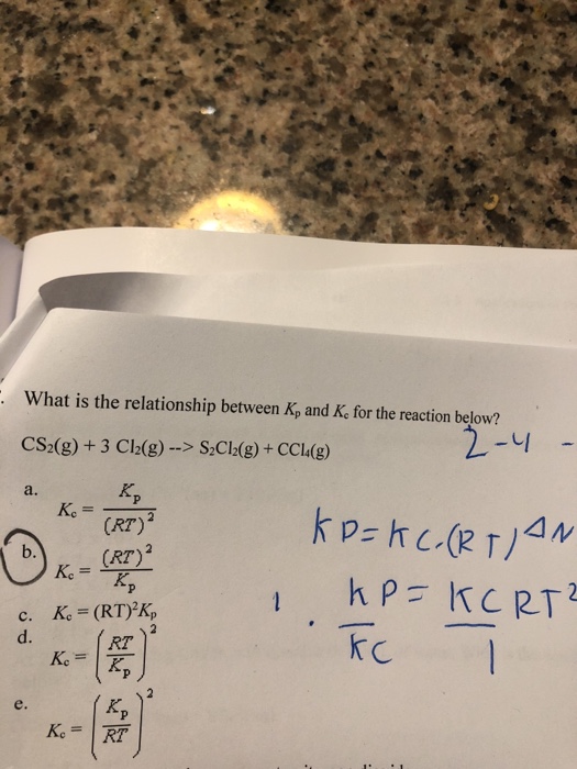 Solved What is the relationship between Kp and Ke for the | Chegg.com