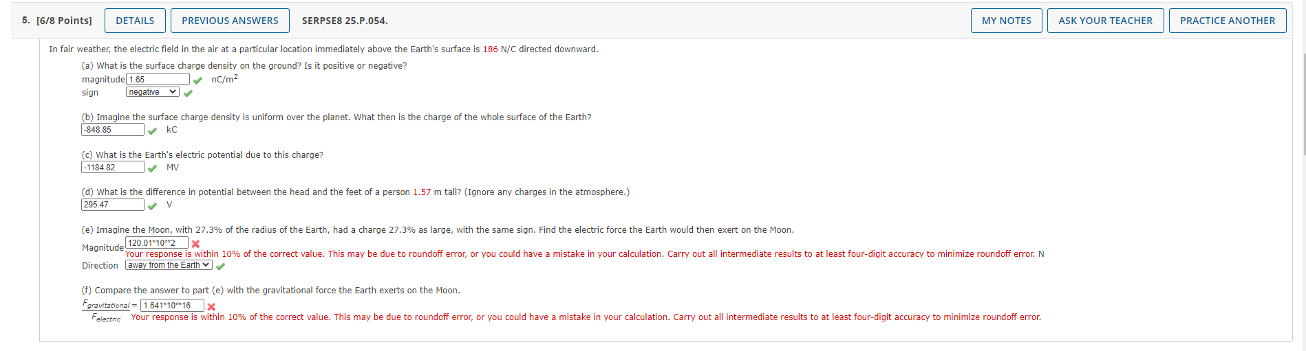 Solved 5. [6/8 Points] DETAILS PREVIOUS ANSWERS SERPSE8 | Chegg.com