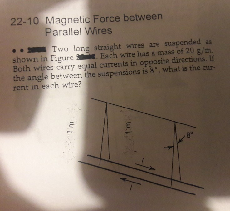 Solved 22-10 Magnetic Force between Parallel Wires Two long | Chegg.com