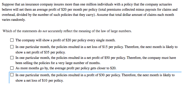 Solved Suppose that an insurance company insures more than | Chegg.com
