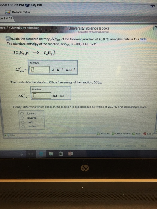 Solved Calculate the standard entropy, Delta S degree_non of | Chegg.com