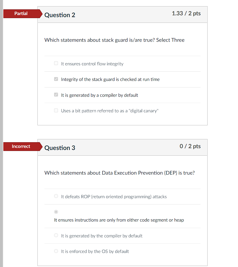 Solved Which statements about stack guard is/are true? | Chegg.com