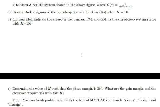 (Solved) - Draw the Bode Plot diagram for the open loop system shown in fig.... (1 Answer ...