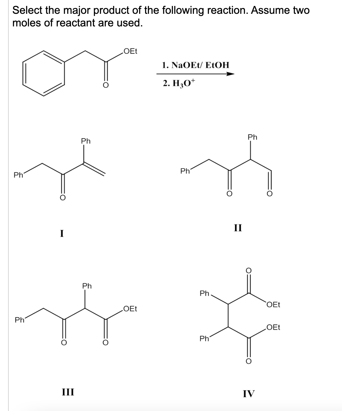 Solved Select the major product of the following reaction. | Chegg.com