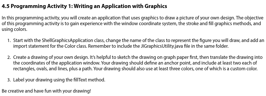Complete Chapter 4, Section 4.5 "Programming Activity | Chegg.com