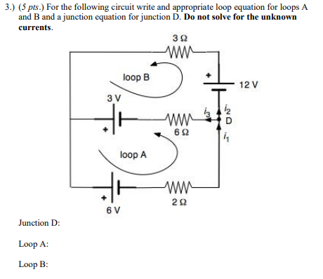Solved 3.) (5 pts.) For the following circuit write and | Chegg.com